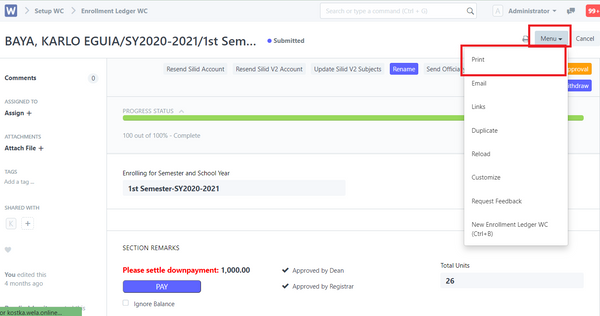 How to Generate COR (Certificate of Registration)